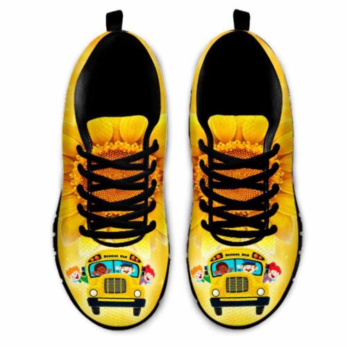 School Bus Driver Sunflower Bus Sneakers - 84Hoods© Personalized Bags ...