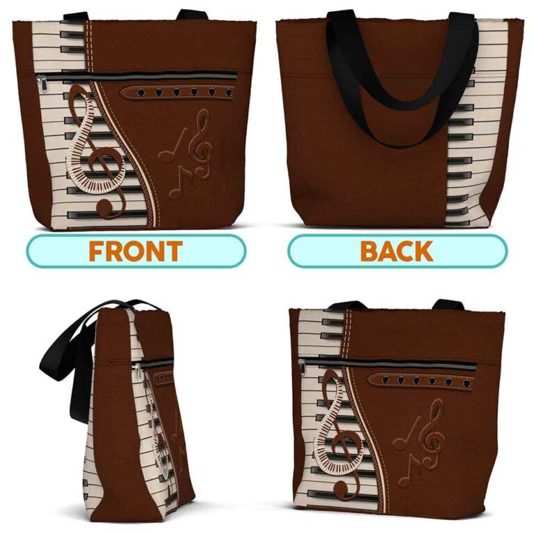 Piano Music Note Vintage Tote Bag - 84Hoods© Personalized Bags , Shoes ...